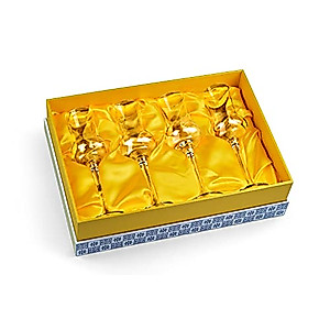 Crystal Limoncello Cordial Glasses | Set of 4 | Tall 3.3 oz Long Stemmed Spirit Glassware for Sipping Aromatic Liquor, After Dinner Drink, Aperitif, Digestive | Elegant Tulip Shaped Stemware