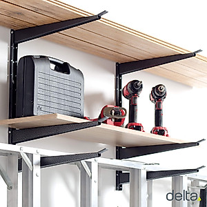 Heavy Duty Wood and Lumber Storage Rack (2-Pack), Holds Up To 960 lbs - Easy to Install Mounted Rack - Steel Construction Storage Solution For Garage, Basement & Pantry by Delta Cycle