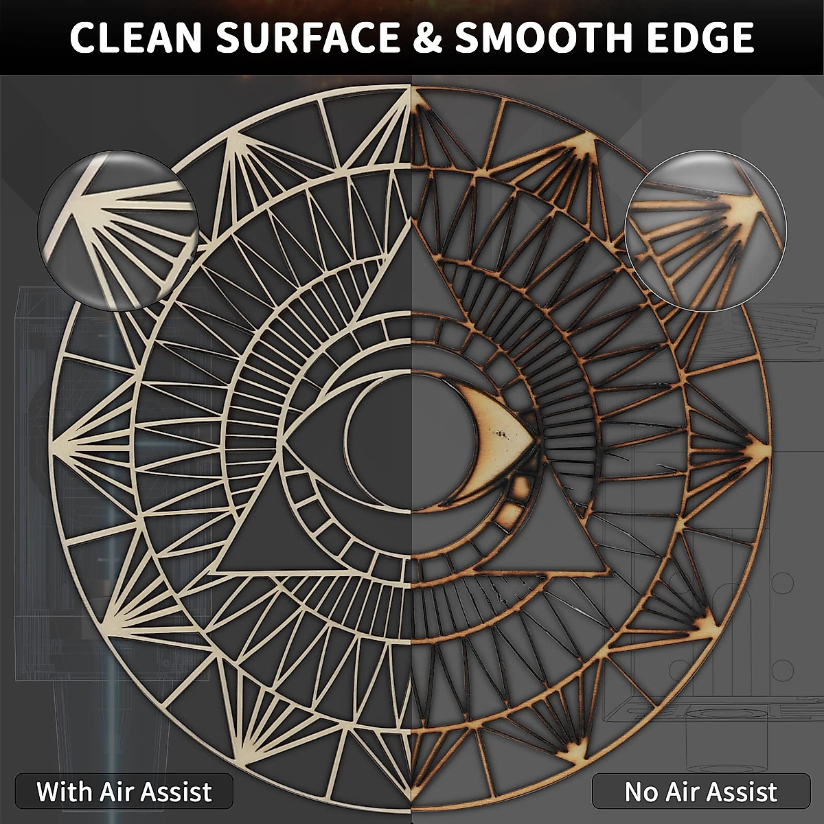 ORTUR Air Assist Pump, Adjustable 50L/min Output Air Pump Assist Kit for ORTUR Laser Master 3 and LU2-4 LF Laser Cutter and Engraver, Clean Surface and Smooth Edge, Protect Laser Lens