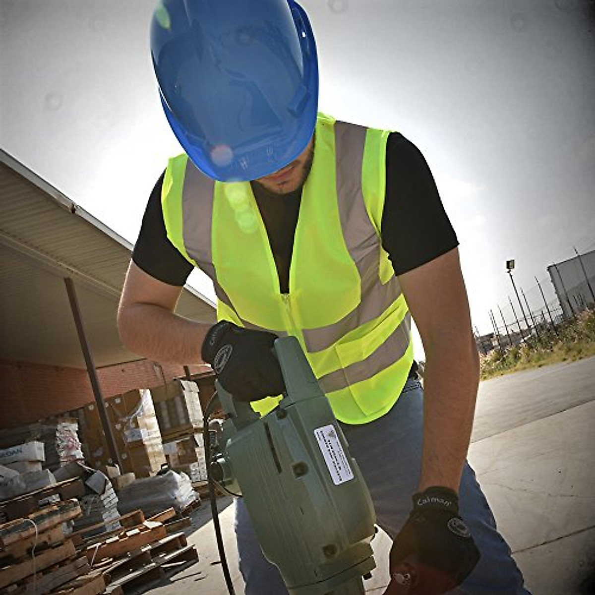 Neiko 53963A High Visibility SAFETY Vest with 2 Pockets, ANSI/ISEA Standard, Color Neon, Size XL, X-Large, Yellow