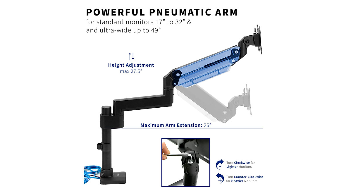 VIVO Aluminum Monitor Arm for Ultralwide & Standard Screens | Ergonomic ...