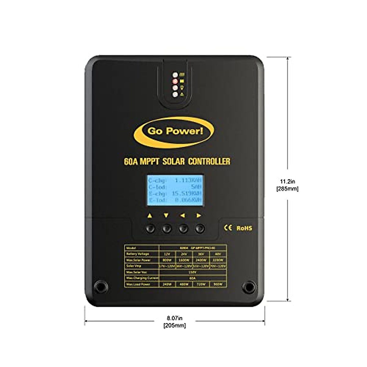 Go Power GP-MPPT-PRO-60 MPPT Flush-Mount Remote Display