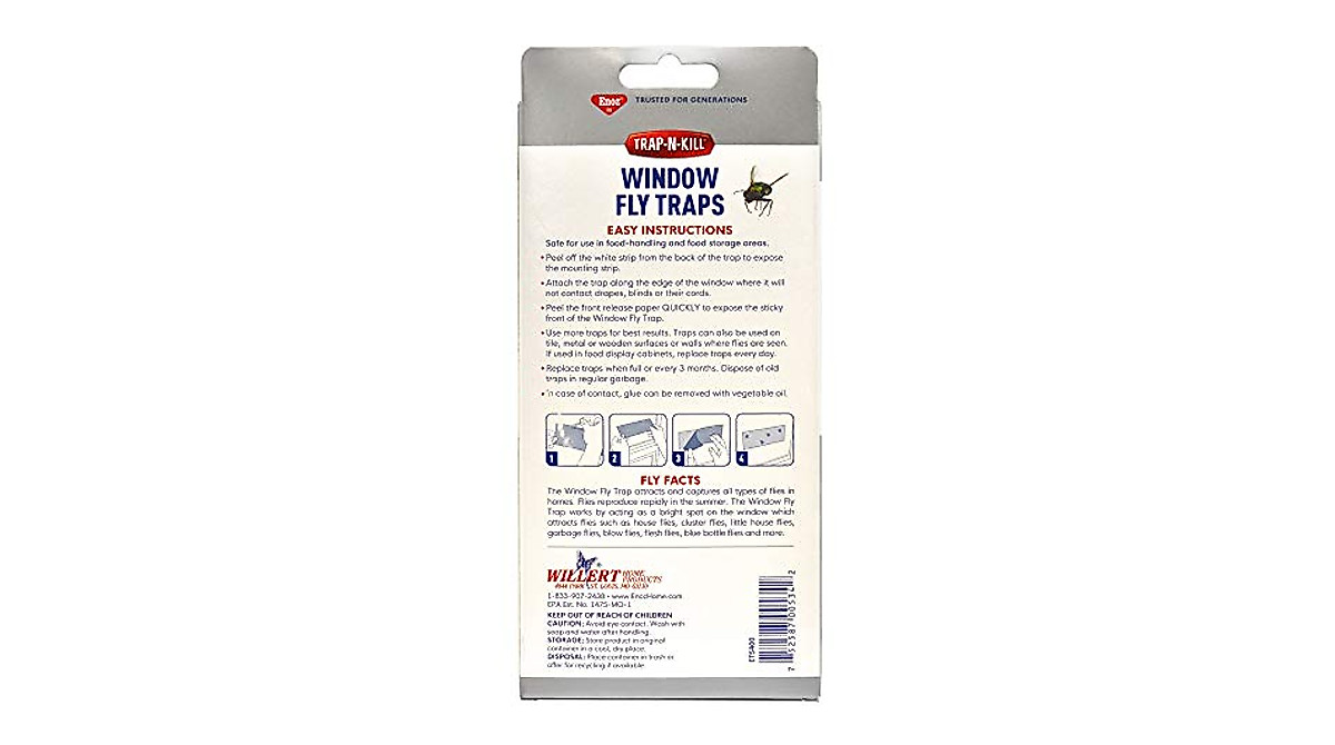 Enoz Trap-N-Kill Window Fly Traps for Indoor Houseflies - Non-Toxic ...