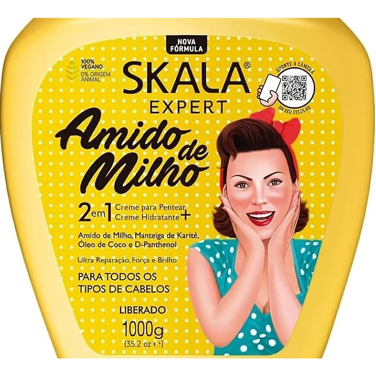 SKALA - Linha Expert - Creme de Tratamento 2 em 1 Amido de Milho 1 Kg - (Expert Collection - Corn Starch 2 in 1 Treatment Cream Net 33.81 Oz)