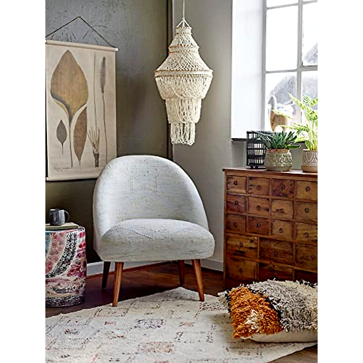 Creative Co-Op Embossed Terracotta Planter with Whitewash Finish (Holds 5" Pot