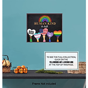 Hate Has No Home Here Flag Sign - African American Wall Art Home Decor - Black Lives Matter, LGBTQ Civil Rights Poster Home Room Decor - Gift for Queer, Gay, Bi, Lesbian, Latino, Liberal Democrats