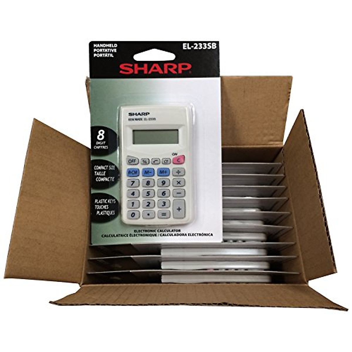 Sharp EL233SB 10 Pack EL233SBX10 Calculator, White