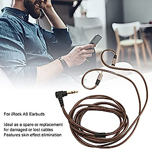 Zopsc Replacement Earphone Cable for IRock A8 3.9ft, Gold Plated 3.5mm Plug Lossless Earphone Audio Cable.