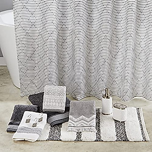 SKL Home by Saturday Knight Ltd. Geo Stripe Hand Towel Set, White 2 Count