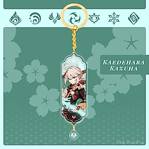 WillZephyr 4PCS original god pendant acrylic laminated pendant keychain thunder and lightning General Yagyujinzi (Style B)