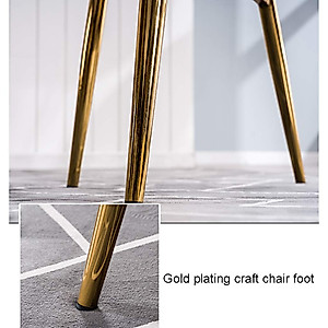 Cute Velvet Occasional Chair Cozy Cushioned Seat Sturdy Gold Legs Modern Living Dining Room Bedroom Writing Study Reading Desk Chair Makeup Table Chair (Color : Red)