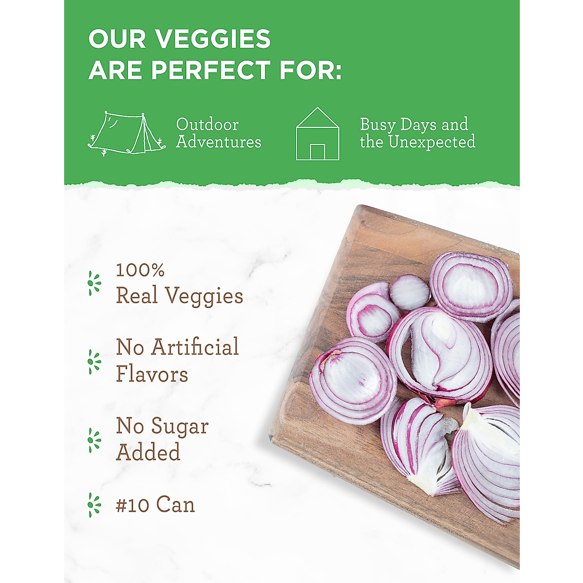 READYWISE -Simple Kitchen, Dehydrated Chopped Onions, 250 Servings, MRE, Emergency Food Supply, Gluten Free, Onions, Canned Vegetables, Diced Onions, Freeze Dried Food, Camping, Survival Food, 10 Can