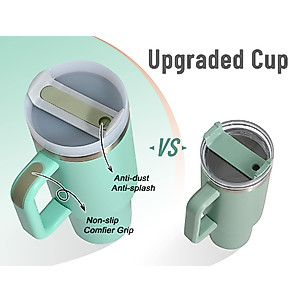 DLOCCOLD 40 oz Stainless Steel Tumbler with Handle, Insulated Tumbler With Lid & Straw, Travel Mug Cup Holder Friendly, Reusable Large Tumbler for Water, Iced Tea or Coffee, Gift for Men Women