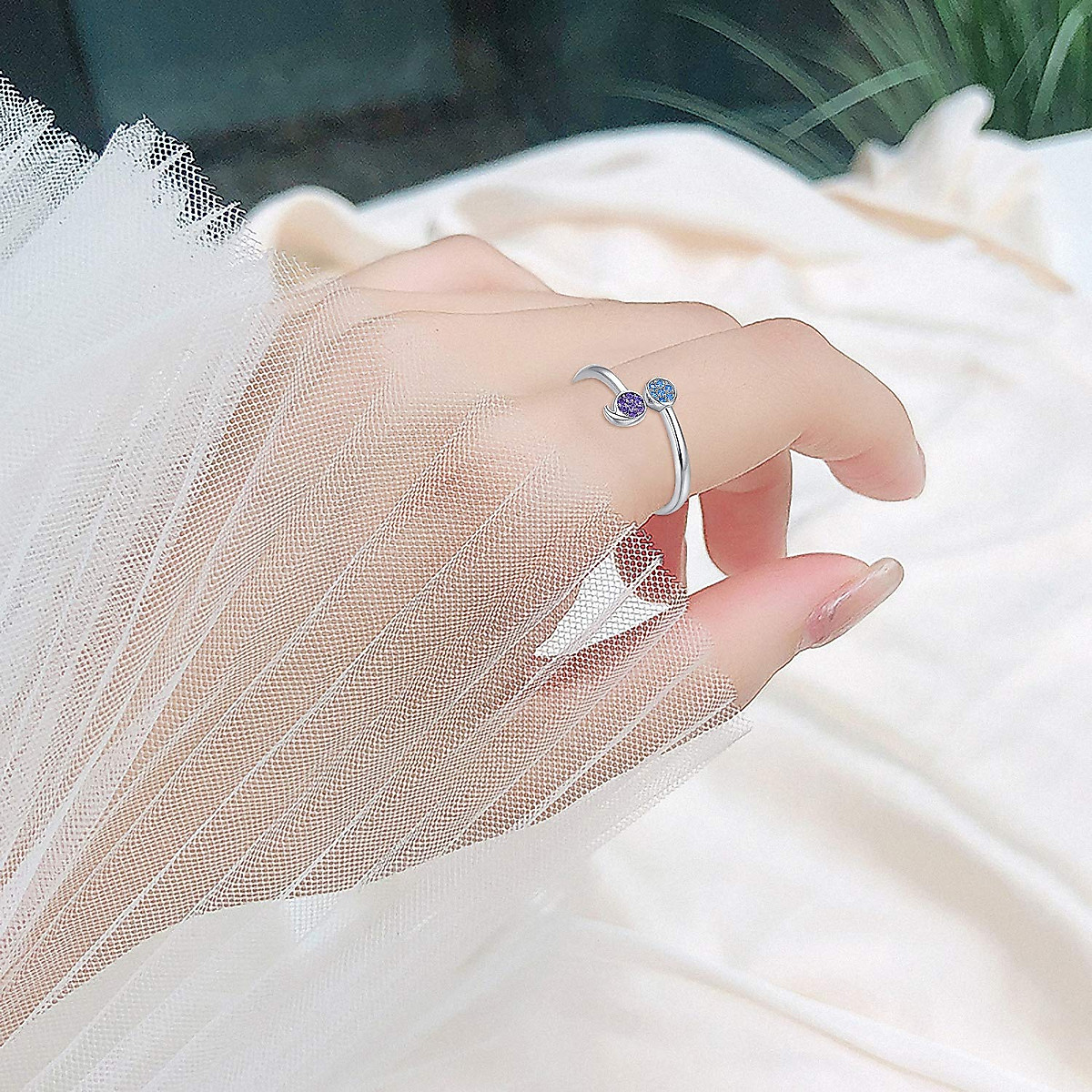 JUSTKIDSTOY Semicolon Ring for Women 925 Sterling Silver Adjustable Open Ring Recovery Suicide Awareness Jewelry Inspirational Ring