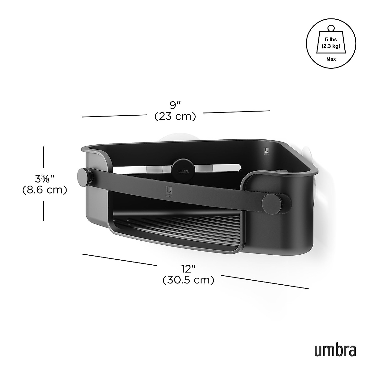 Umbra Flex Modern Bathrrom Caddy Bins, Black