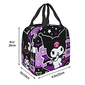 YHDVMYIS Kawaii Lunch Bag Cute Anime Insulated Portable Lunch Box Cartoon Reusable Thermal Bento Lunch Tote Cooler Bags For Women Men Office Work Picnic