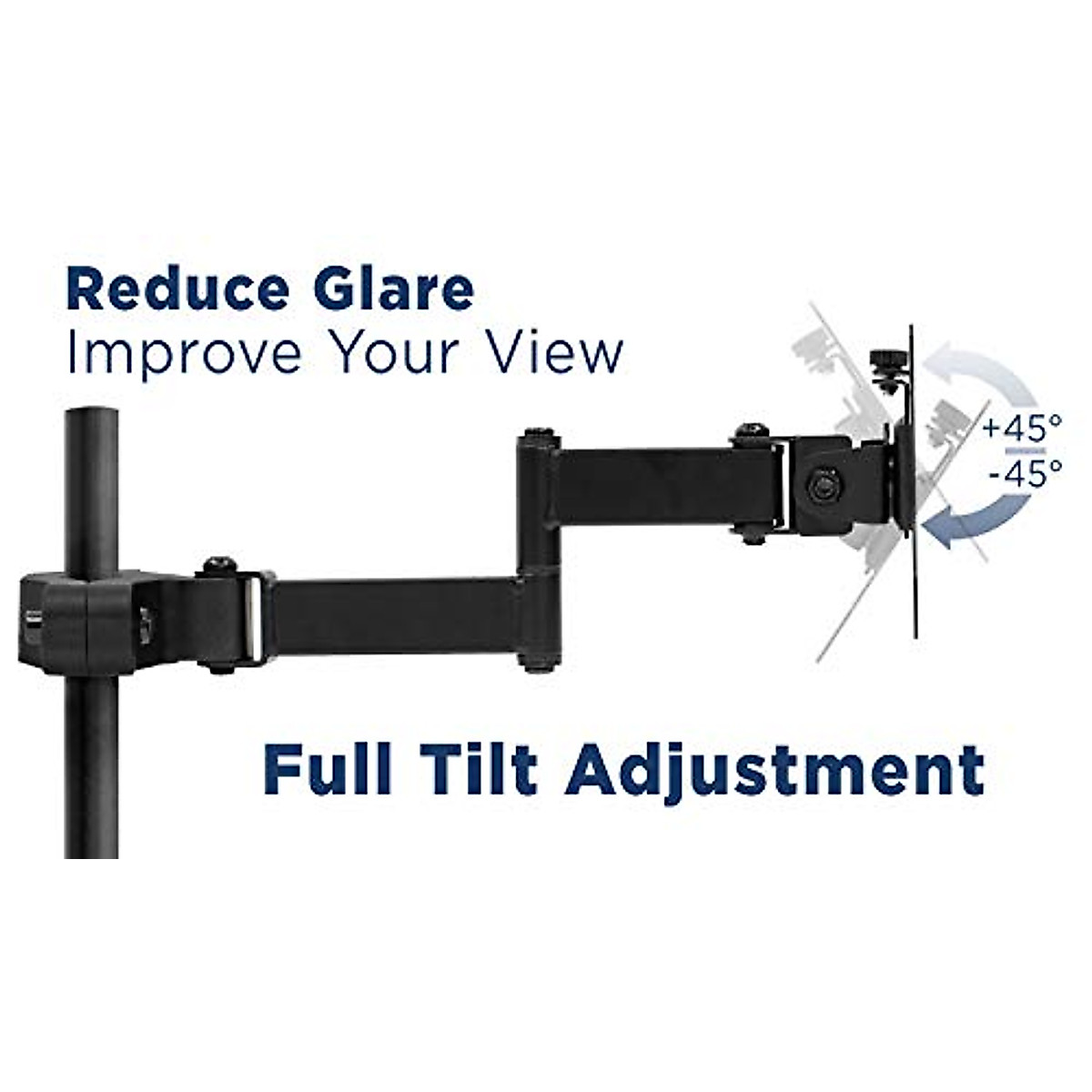 Mount-It! Universal VESA Pole Mount with Articulating Arm | Full Motion TV Pole Mount Bracket | VESA 75 100 | Fits TVs or Monitors Up to 32 Inches (MI-391)