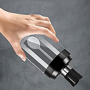 Kitchen Clear glass Spice Jars Seasonning Box Set of 4 with Spoons, Seasoning Containers Bottles with Black Cap,10oz for Home and Kitchen (4)