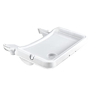 Hauck Alpha Removable Non Slip High Chair Table Tray with Adjustable Depth, Compatible w/Wooden Grow-Along Alpha+ and Beta+, Accessory Only, White