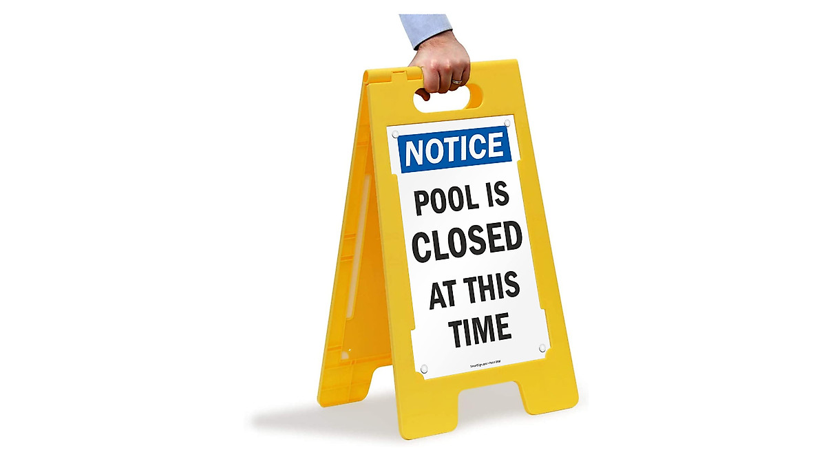 SmartSign Notice: Pool Closed Two-Sided Floor Sign