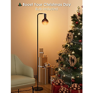 YIKBIK Modern Floor Lamps with Light Bulb, Industrial Floor Lamp for Living Room 5" Light Bulb 69" Tall Bright Warm White Standing Lamp, E26 Socket, On/Off Foot Switch for Office Bedroom
