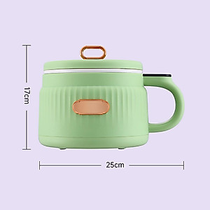 IEUDNS Small Rice Cooker 1.6L Noodle Cooker Keep Warm Portable Electric Pot Nonstick for 1-2 People Camping Cooking Soup Oatmeal, Green