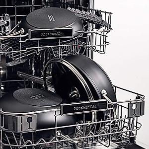 KitchenAid Forged Hardened Hard Anodized PFAS-Free Ceramic Non-Stick, 20cm and 28cm Frying Pan Set, Induction, Oven Safe, Dishwasher Safe, Black