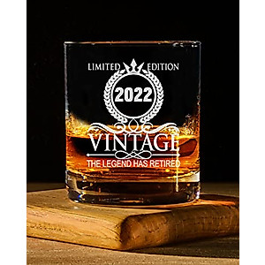 CARVELITA The Legend Has Retired 2022 Limited Editions 11oz Whiskey Glass - Funny Retirement Gifts For Men - Retired Gifts For Women - Happy Retirement Gifts - Retirement Party Decorations For Men
