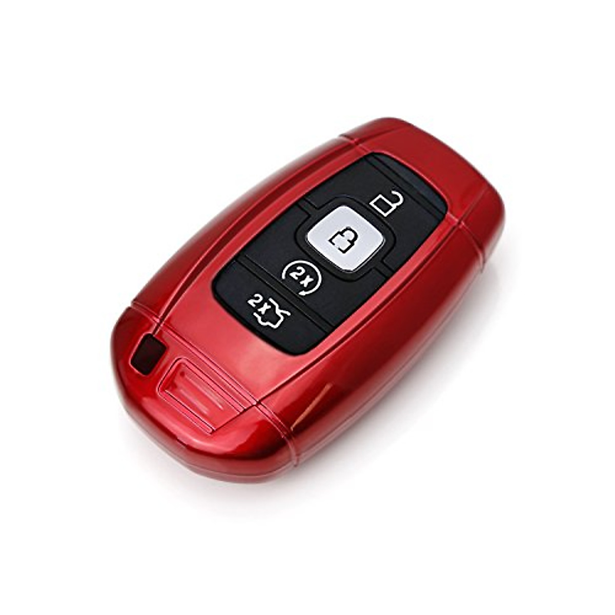 iJDMTOY Glossy Metallic Red Exact Fit Key Fob Shell Cover Compatible With 2018-up Lincoln MKZ MKC Navigator, 2017-up Continental
