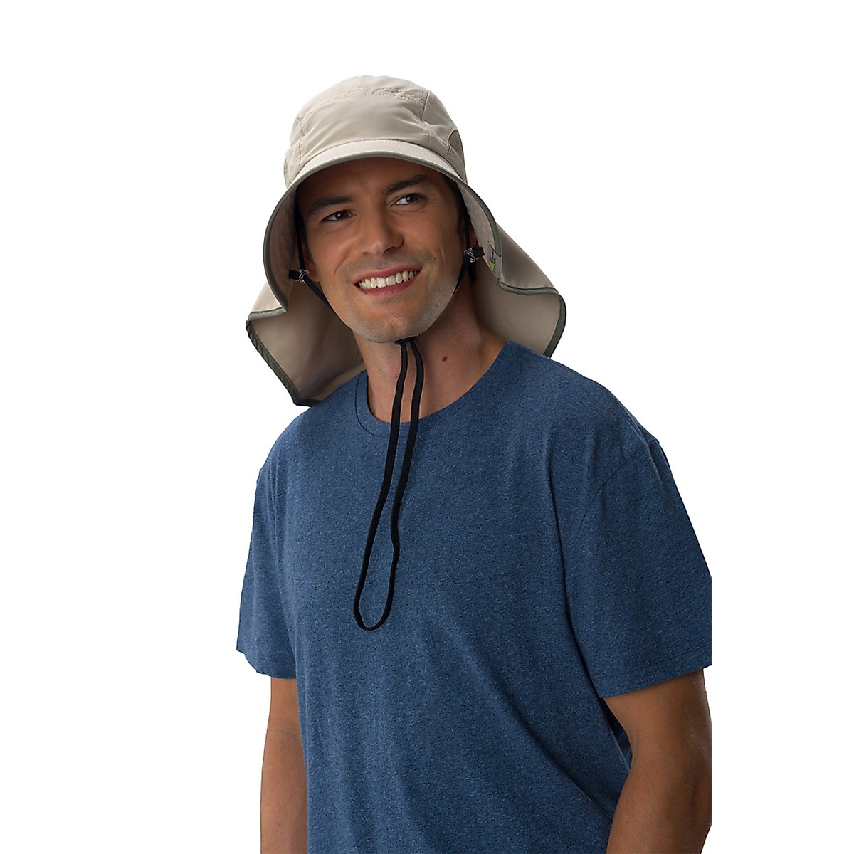 Sun Protection Zone Unisex Floppy Sun Hat (Khaki with Olive Trim)