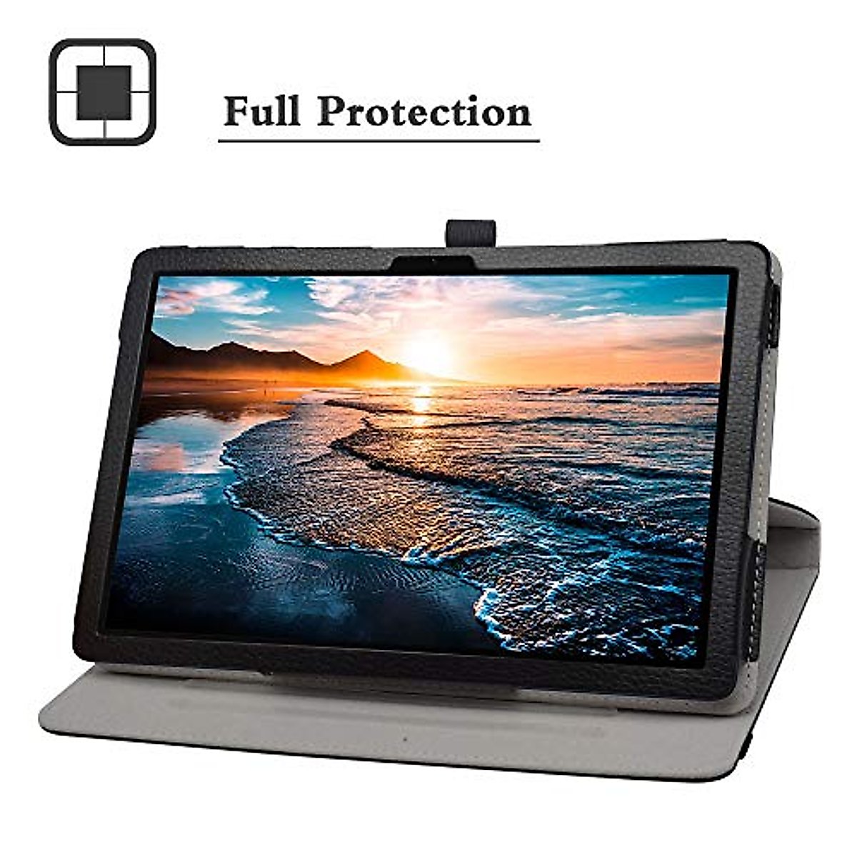 LiuShan Compatible with Huawei MatePad T10s Case,Huawei MatePad T10 Case，360 Degree Rotation Stand PU Leather with Cute Pattern for 10.1" Huawei MatePad T10s / Huawei MatePad T10 Tablet,Black