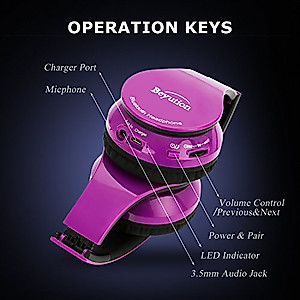 deep Purple Hi-Fi Over-Ear Stereo Bluetooth Headphones Built in Mic-Phone Talk with Phone or Listen Music Clearly, Built Noise Cancellation Technology, with Retail Package!