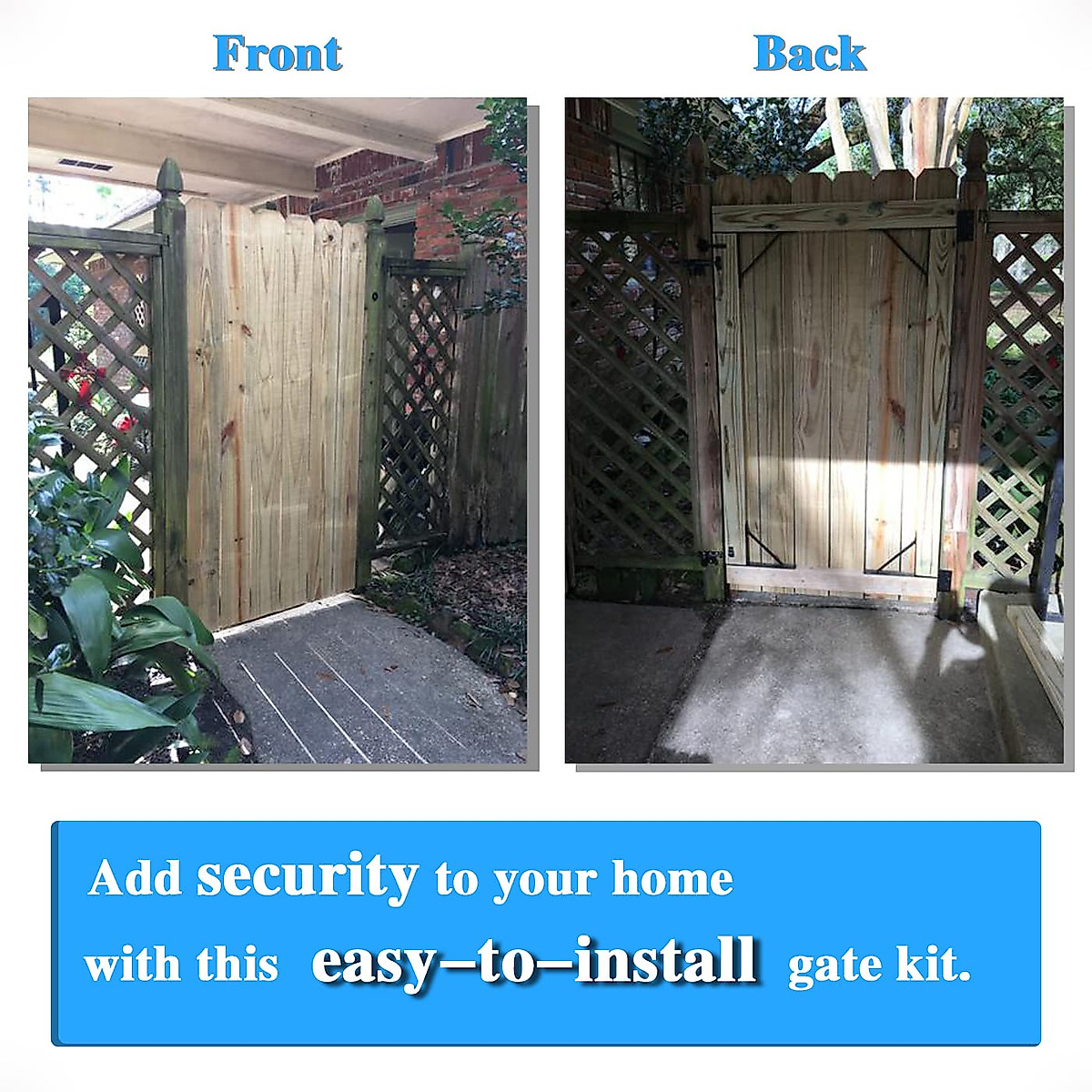 Heavy Duty Fence Gate Kit Gate Hardware Iron No-Sag 2x4s Adjustable for Wooden Fence Gate Windows Shed Doors