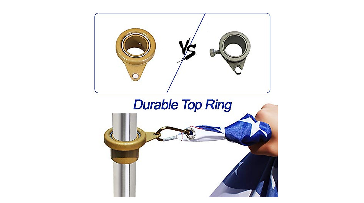 MOFEEZ Gold Flagpole Rotating Rings - Tangle Free Solution