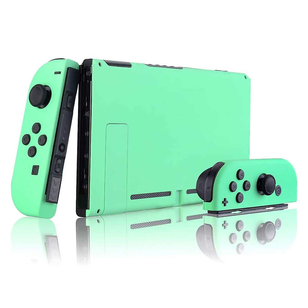eXtremeRate DIY Replacement Shell Buttons for Nintendo Switch, Mint Green Back Plate for Switch Console, Custom Housing with Full Set Buttons for Joycon Handheld Controller [Only Shell, NO Console]