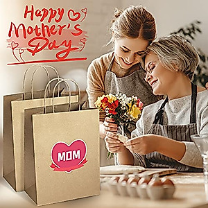 UCGOU Paper Bags 100Pcs 10x5x13 Inches Brown Shopping Bags Kraft Paper Gift Bags with Handles Party Favor Bags Goodie Bags Bulk Craft Bags Grocery Bags