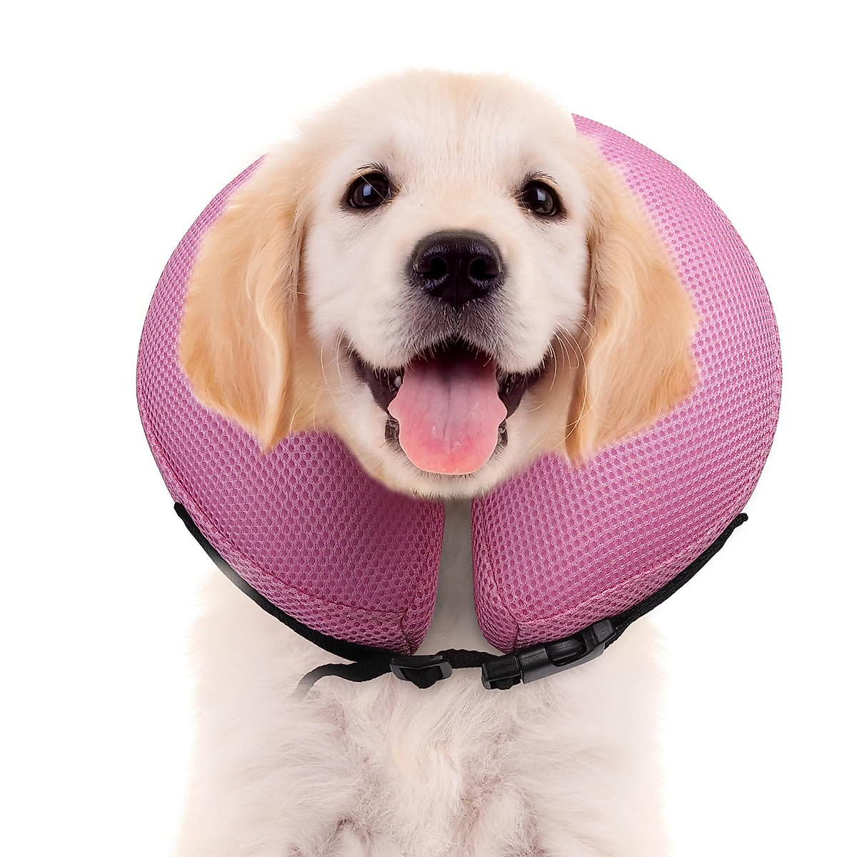 Winmily Dog Donut Collar,Breathable Soft Inflatable Dog Cone Collar for Large Medium Small Dogs Cats Alternatives After Surgery,E Collar,Elizabethan Collar for Dogs Recovery-Pink