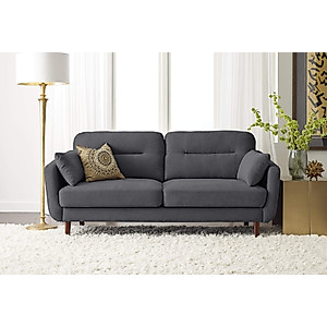Serta Sierra Living Room Modern Design Microfiber Upholstered Couch Ideal for Smaller Spaces, 73" Sofa, Slate Gray