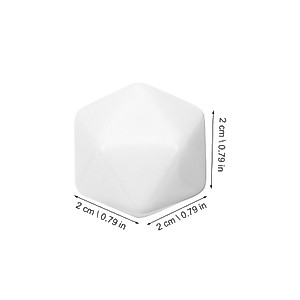 ibasenice D20 10pcs Blank White Dice Set Acrylic 20 Sided Dices DIY Craft Dice Cubes for Math Counting Teaching Board Games DIY Sticker Party Fun D20 Dice