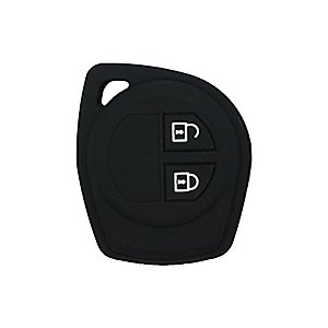 SEGADEN Silicone Cover Protector Case Holder Skin Jacket Compatible with SUZUKI 2 Button Remote Key Fob CV4545 Black
