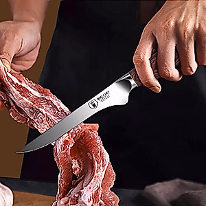 WALLOP Boning Knife - 6 inch Flexible Fillet Knife Deboning Knife for Bone, Fish, Poultry, Meat Slicing Knife- German HC Stainless Steel with Full Tang Pakkawood Handle - Jane Series with Gift Box