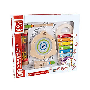 Hape Toddler Beat Box Set, Wooden Music Toy Set E8148