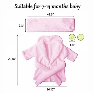 Newborn Photography Prop Bathrobe Baby Photo Props Bathrobe Outfits Infant Bath Robe Bath Towel Sets for Boy Girl Newborn Photography Outfits Spa Salon Baby Photoshoot Props 6-13 Months(Large, Pink)