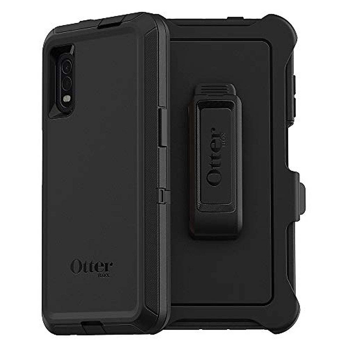 OtterBox Galaxy XCover Pro Defender Series Case - BLACK, rugged & durable, with port protection, includes holster clip kickstand