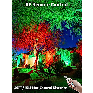 SUNVIE 15W RGBW Spot Lights Outdoor LED Spotlight 120V Color Changing Landscape Lights with Remote Control Aluminum Waterproof Outdoor Spotlights Plug in for Yard Tree House Garden Christmas, 2 Pack