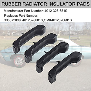 Rubber Radiator Insulator Pads for GM Buick Chevrolet GMC Pontiac 3 Core Radiator Cushions Support Mounts Replace 4012-326-681S