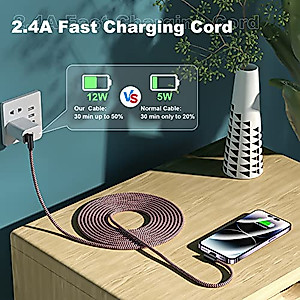 3 Pack iPhone Charger 10FT [Apple MFi Certified] Right Angle Lightning Cable iPhone Fast Charging Cord Nylon Braided for iPhone 14 13 12 11 Pro/Pro Max/Mini/XS/XR/8 7 Plus, iPad, AirPods (10 Foot)