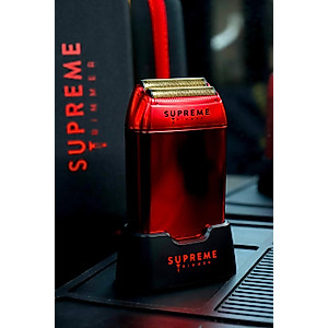 Supreme Trimmer 2-in-1 DLC T-Shaper Trimmer & Crunch Foil Shaver | STF602 Electric Razor & ST5215 Beard Trimmer Barber Haircut Kit | Red
