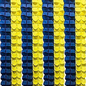 Four Leaf Clover Paper Garland Blue and Yellow Theme Party Reusable Foldable Towel Garlands Streamers for Wedding and Event Party Decorations Hanging Paper Flowers Decorative,12PC(3.6M / 9.8 FT)