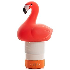 XY-WQ Chlorine Floater, Floating Pool Chlorine Dispenser (Flamingo), Fits 1 and 3 Inch Tablets for Large and Small Pools, Hot Tub, Spa